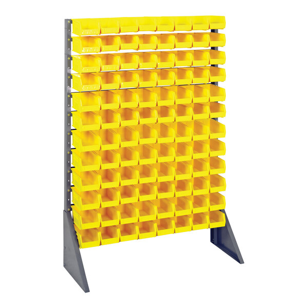 Quantum 36" x 15" x 53" Gray Steel Rail Rack with (96) 7 3/8" x 4 1/8 ...