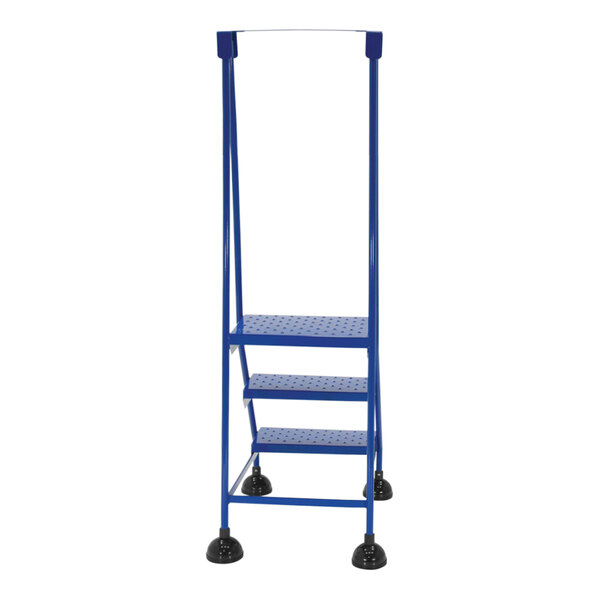 Vestil 16" x 11" x 28 11/16" Blue 3-Step Spring-Loaded Commercial ...