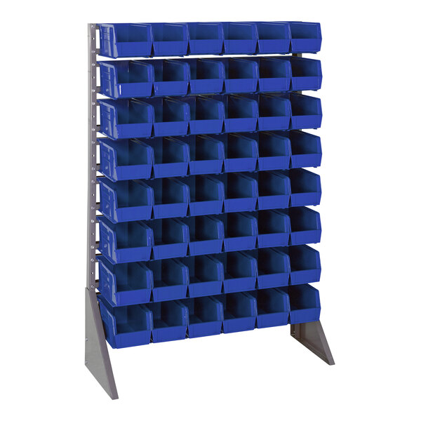 Quantum 36" x 15" x 53" Gray Steel Rail Rack with (48) 10 7/8" x 5 1/2 ...