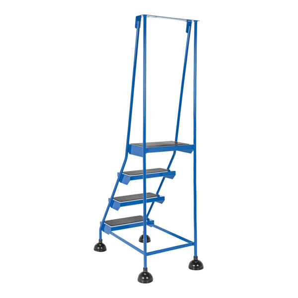 Vestil 16" x 11" x 38 3/16" Blue 4-Step Spring-Loaded Commercial ...