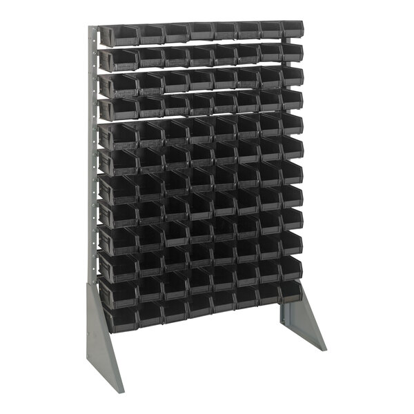 Quantum 36" x 15" x 53" Gray Steel Rail Rack with (96) 7 3/8" x 4 1/8 ...