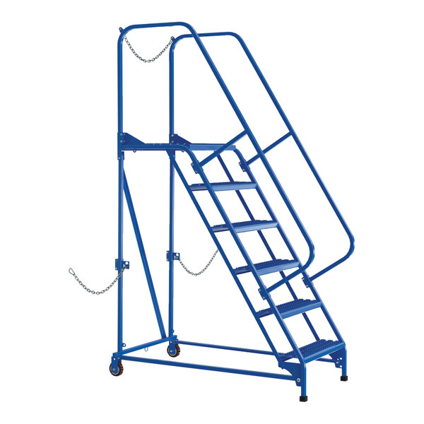 Vestil 24" x 21" x 60" Blue 6-Step Steel Semi-Trailer Access Ladder ...