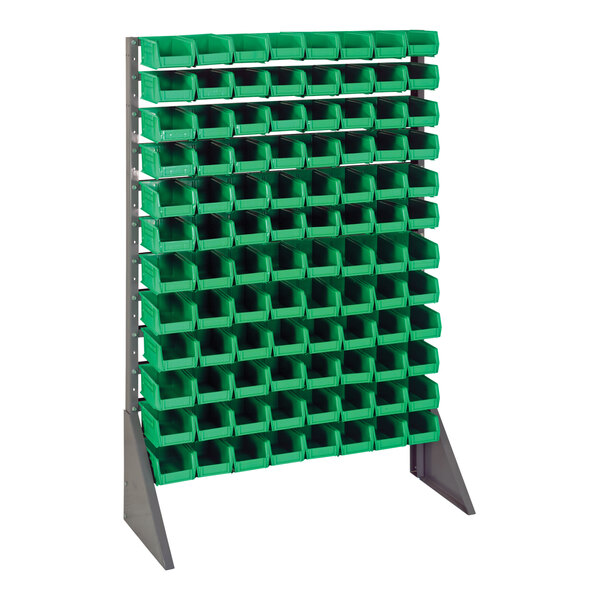 Quantum 36" x 15" x 53" Gray Steel Rail Rack with (96) 7 3/8" x 4 1/8 ...