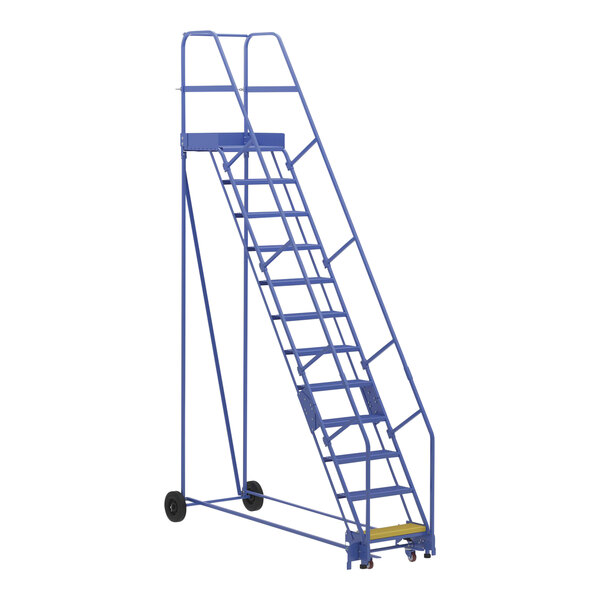 Vestil 12-Step Steel Rolling Warehouse Ladder with 23 9/16" Wide ...