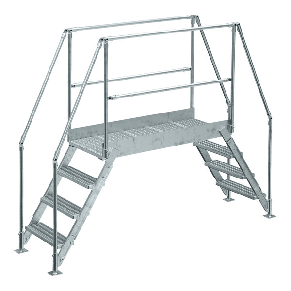 Vestil 23 1/2" x 60" 4-Step Galvanized Steel Crossover Ladder COL-4-36 ...