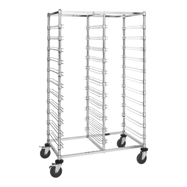 Quantum 40" x 24" x 69" Carbon Steel Mobile Double Bay Bin Cart with 22 ...