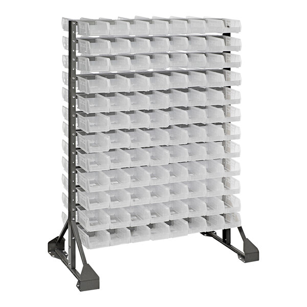 Quantum 36" x 20" x 53" Gray Steel Double-Sided Rail Rack with (192) 7 ...