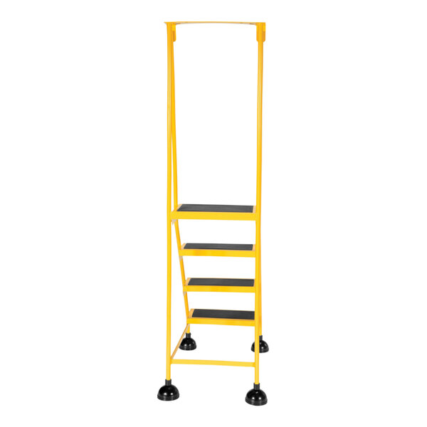 Vestil 16" x 11" x 38 3/16" Yellow 4-Step Spring-Loaded Commercial ...