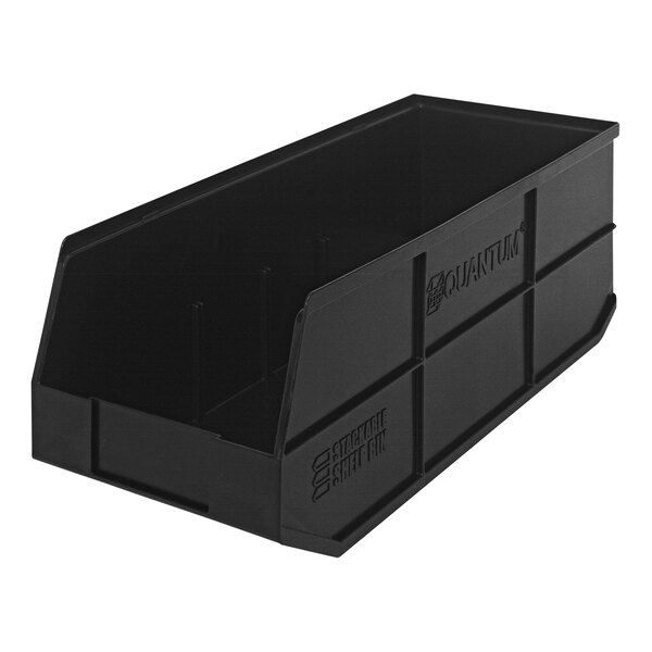 Quantum 20 1/2" x 8 1/4" x 7" Black Stackable Shelf Bin SSB483BK