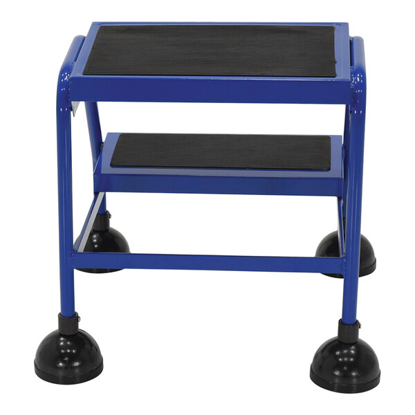 Vestil 16" x 11" x 18 1/2" Blue 2-Step Spring-Loaded Commercial Rolling ...
