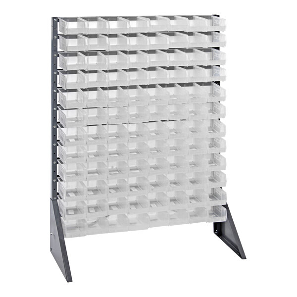 Quantum 36" x 15" x 53" Gray Steel Rail Rack with (96) 7 3/8" x 4 1/8 ...