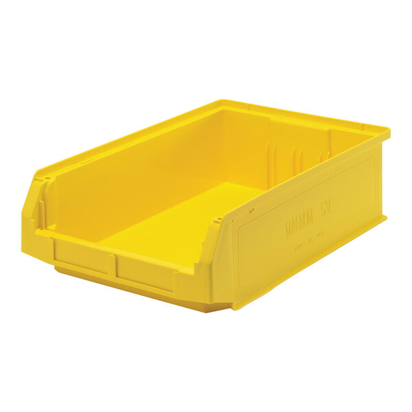 Quantum Magnum 19 3/4" x 12 3/8" x 5 7/8" Yellow Storage Tote Bin QMS531YL