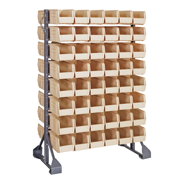 Quantum 36" x 20" x 53" Gray Steel Double-Sided Rail Rack with (96) 10 ...