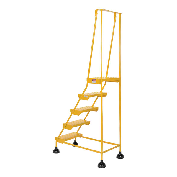Vestil 16" x 11" x 47 11/16" Yellow 5-Step Spring-Loaded Commercial ...