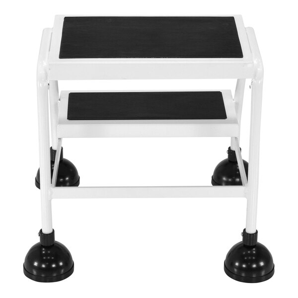 Vestil 16" x 11" x 18 1/2" White 2-Step Spring-Loaded Commercial ...