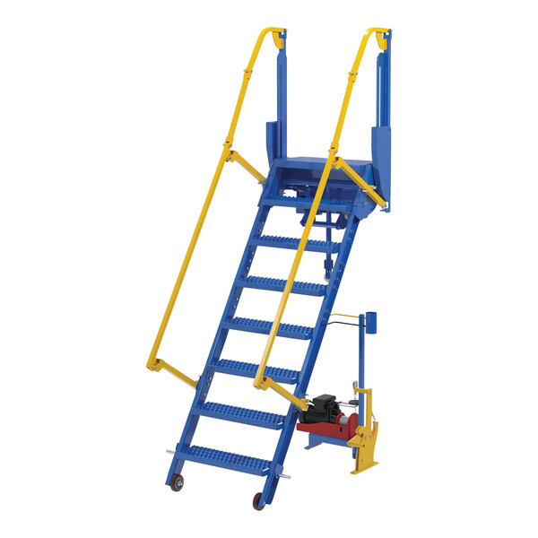 Vestil 23 5/8" x 72" 8-Step Steel Electric Folding Mezzanine Ladder LAD ...