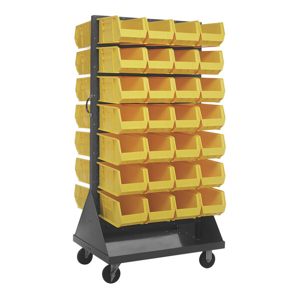 Quantum 36" x 25" x 72" Gray Steel Mobile Double-Sided Louvered Rack ...