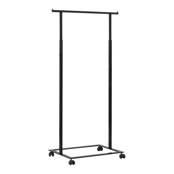 24" x 18" x 72" Mobile Single Hangrail Adjustable Ballet Bar Clothing Rack