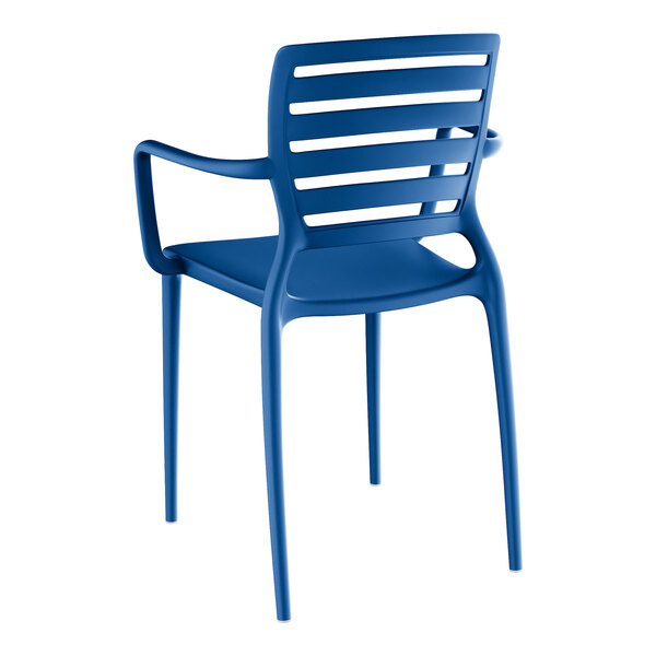 Lancaster Table & Seating Sol Sea Blue Resin Arm Chair
