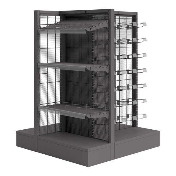 Wanzl WT-4WCA1 Wire Tech 100 4-Way Merchandiser with 16 Shelves