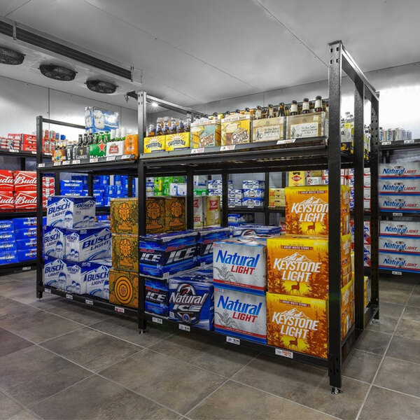 Wanzl 48" x 24" x 60" 4-Shelf Beer Cave Cooler Add-On Shelving Unit