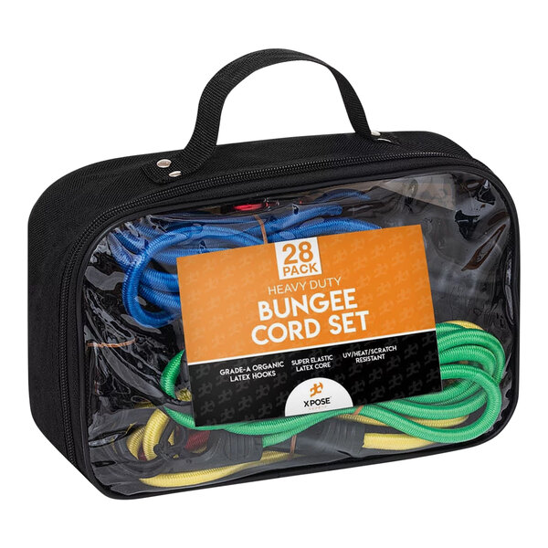 Xpose Safety 28-Piece Assorted Heavy-Duty Elastic Outdoor Bungee Cord ...