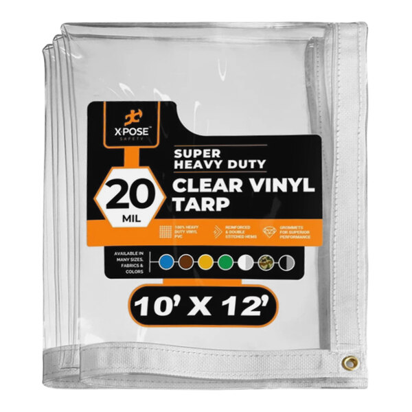 Xpose Safety 10' x 12' Clear Super Heavy-Duty Weatherproof 20 Mil PVC ...