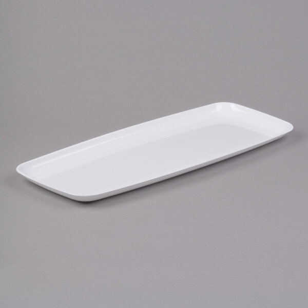 Sabert Mozaik 22" x 9" White Rectangular Polypropylene Platter ...
