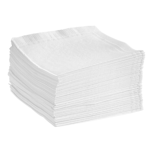 Choice White Customizable 3-Ply 1/4 Fold Beverage Napkin 10" x 10" - 50 ...