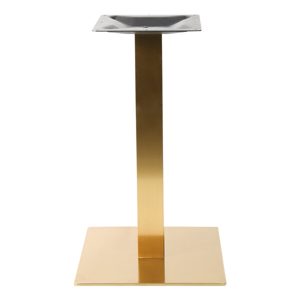 Art Marble Furniture 23" Square Gold Stainless Steel Bar Height Table Base