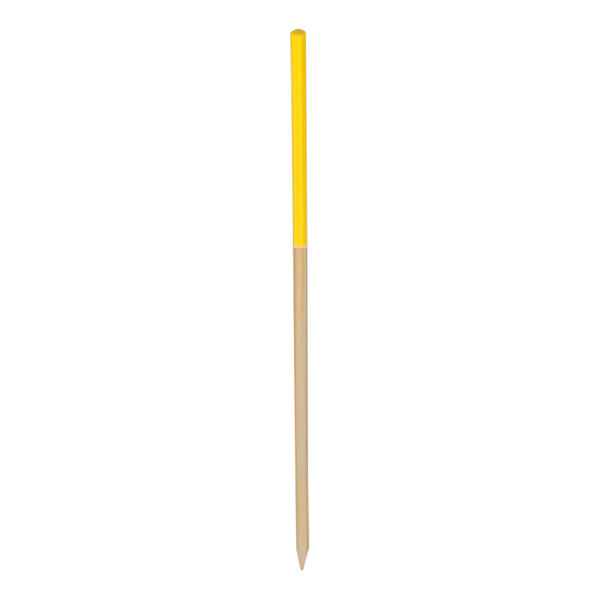 Pick On Us 3 1/2" Yellow Color-Tip Bamboo Food / Cocktail Pick - 100/Case