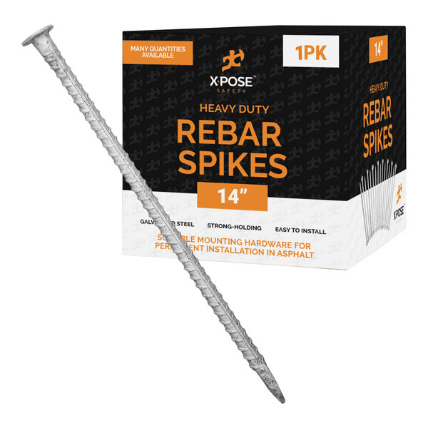 Xpose Safety 14" Heavy-Duty Steel Rebar Spike SPIKE-1-X - 1/2" Diameter