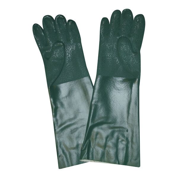 Cordova Green 18" Double-Dipped Etched PVC Gloves with Jersey Lining ...