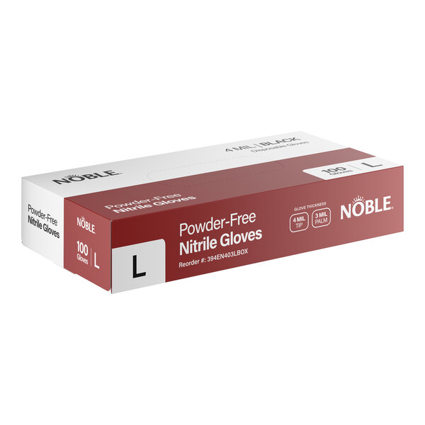 Noble Nitrile Black All-Purpose Powder-Free Disposable 4 Mil Thick ...