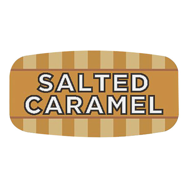 Bollin 5/8" x 1 1/4" Rectangular Permanent Salted Caramel Bakery Label ...