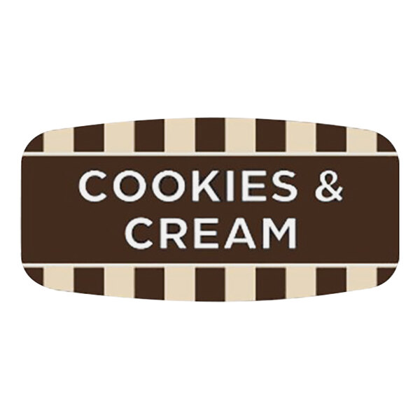 Bollin 5/8" x 1 1/4" Rectangular Permanent Cookies & Cream Bakery Label ...