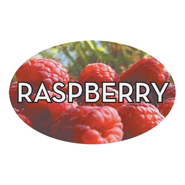 Bollin 1 1/4" x 2" Oval Permanent Raspberry Bakery Label - 500/Roll