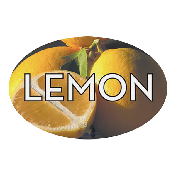 Bollin 1 1/4" x 2" Oval Permanent Lemon Bakery Label - 500/Roll