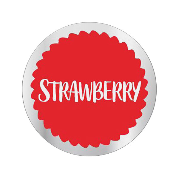 Bollin 1" Round Permanent Strawberry Bakery Label - 1,000/Roll