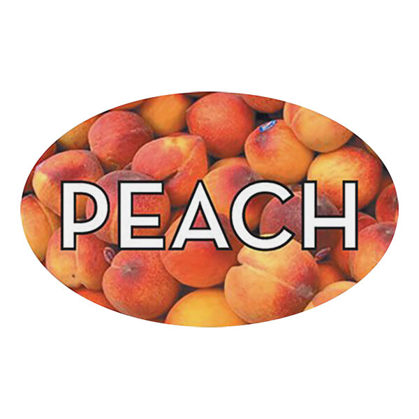 Bollin 1 1/4" x 2" Oval Permanent Peach Bakery Label - 500/Roll