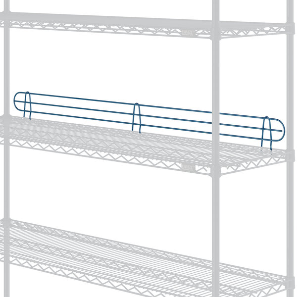 Lavex Pro 60" x 4" NSF Blue Epoxy Heavy-Duty Wire Shelf Ledge with ...