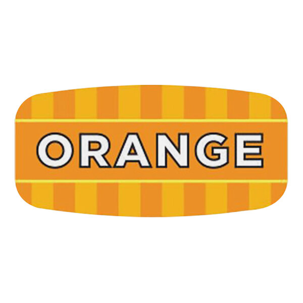 Bollin 5/8" x 1 1/4" Rectangular Permanent Orange Bakery Label - 1,000/Roll