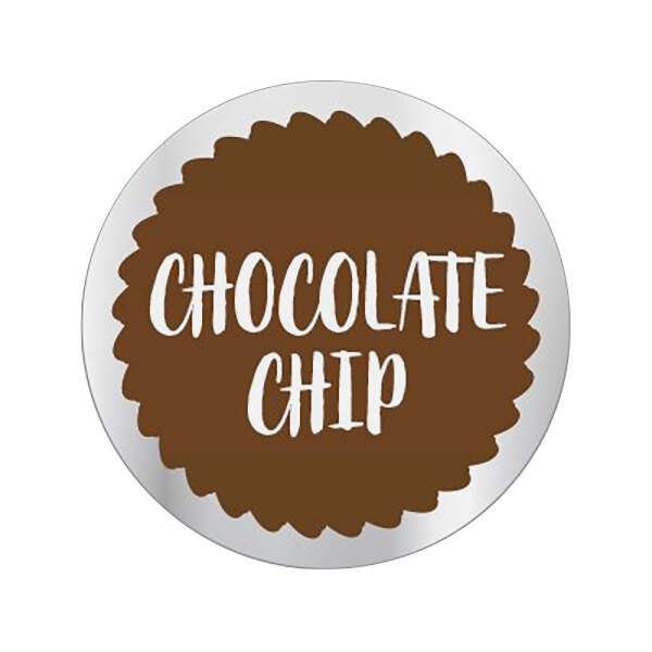 Bollin 1" Round Permanent Chocolate Chip Bakery Label - 1,000/Roll