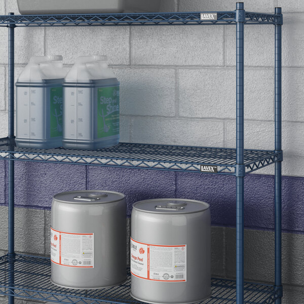 Lavex Pro 18" x 48" NSF Blue Epoxy Heavy-Duty Wire Shelf with ...