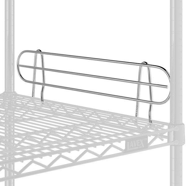 Lavex Pro 24" x 4" NSF Chrome Heavy-Duty Wire Shelf Ledge
