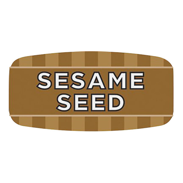 Bollin 5/8" x 1 1/4" Rectangular Permanent Sesame Seed Bakery Label ...