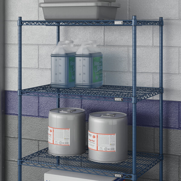 Lavex Pro 24" x 36" NSF Blue Epoxy Heavy-Duty Wire Shelf with ...