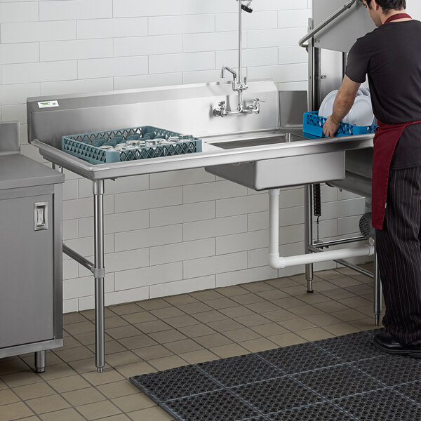 Regency 16 Gauge 5' Soiled / Dirty Dish Table - Right Drainboard