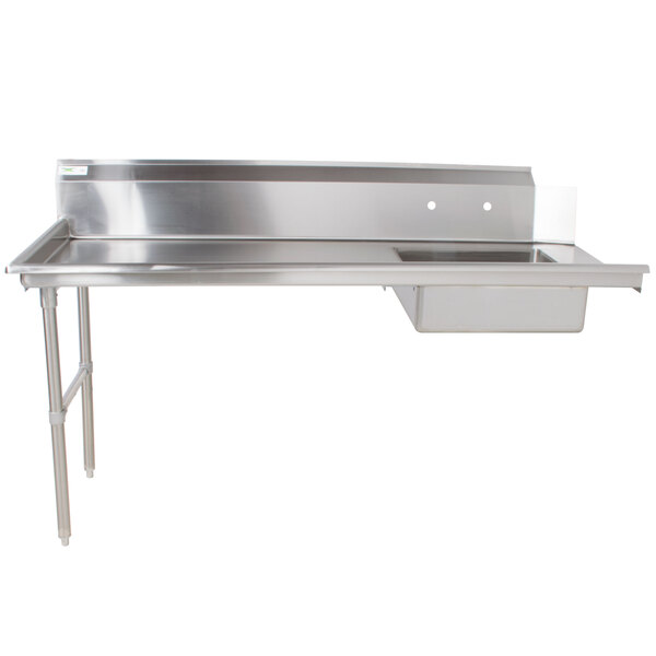 Regency 16 Gauge 6' Soiled / Dirty Dish Table - Right Drainboard