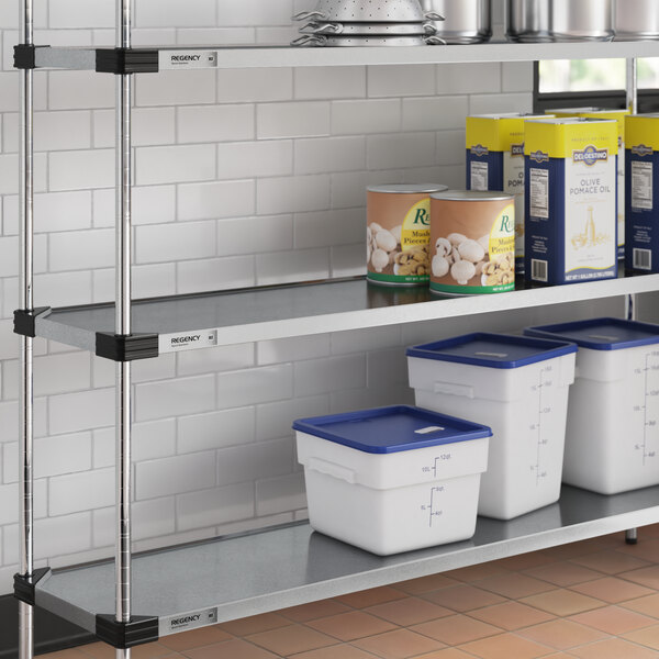 Regency 14" x 60" NSF Galvanized Steel Solid Shelf